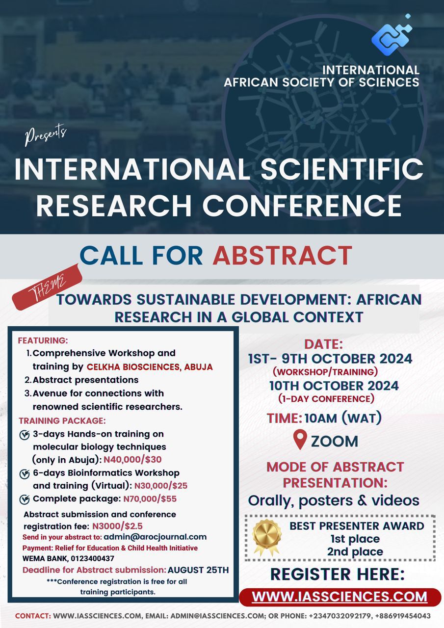 Conference 2024 - INTERNATIONAL AFRICAN SOCIETY OF SCIENCES
